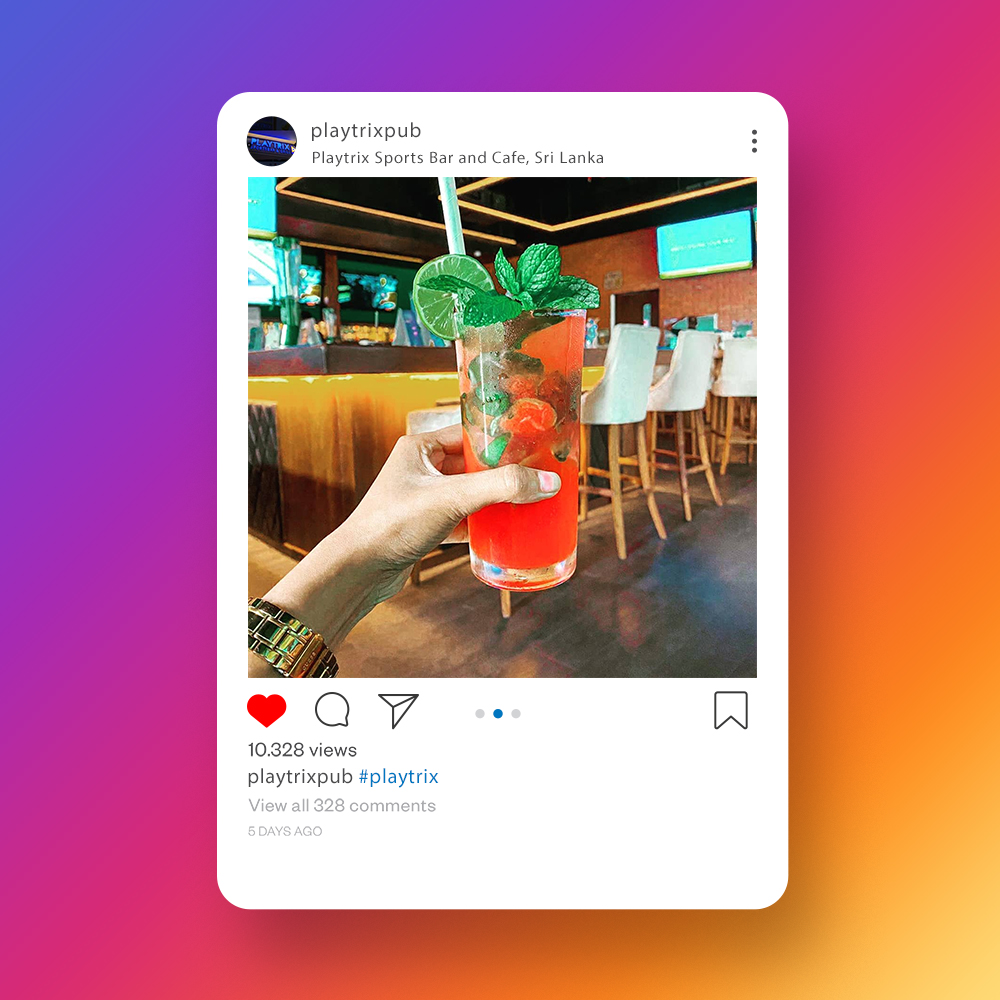 Follow us on Instagram | Playtrix Sports Bar and Cafe in Colombo
